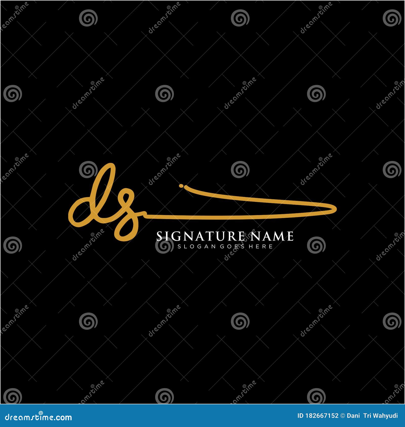 Letter DS Signature Logo Template Vector Stock Illustration ...