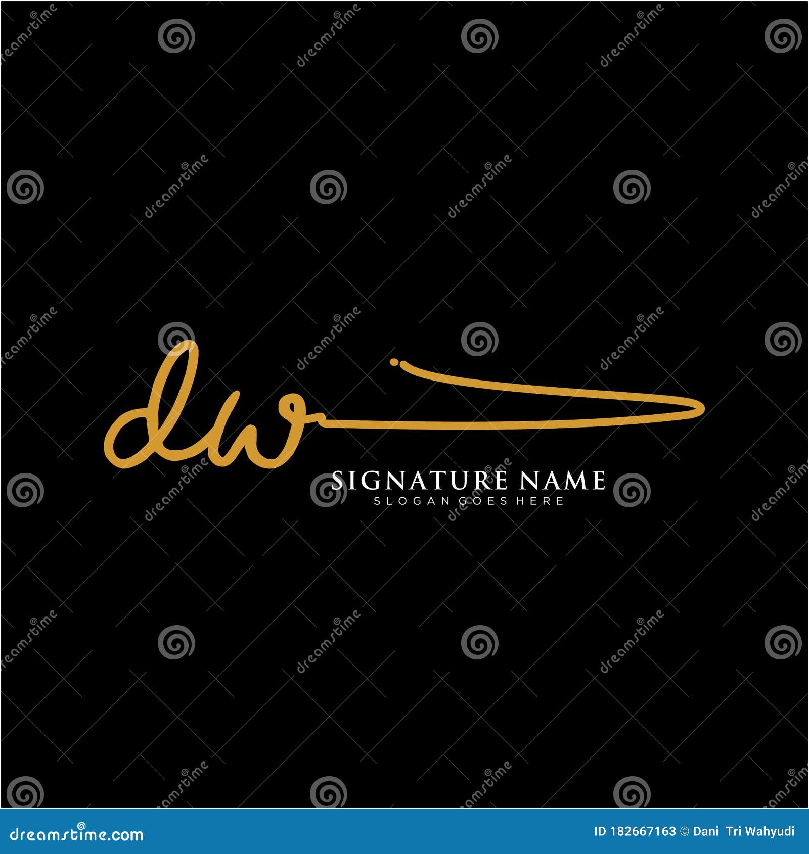 Letter DW Signature Logo Template Vector Stock Illustration ...