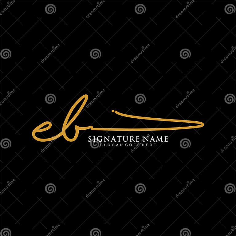 Letter EB Signature Logo Template Vector Stock Vector - Illustration of ...