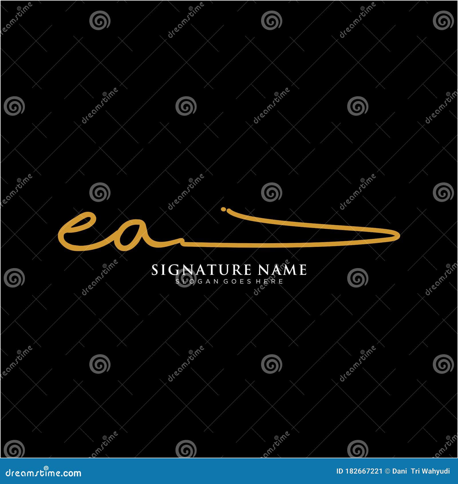 Letter EA Signature Logo Template Vector Stock Vector - Illustration of ...