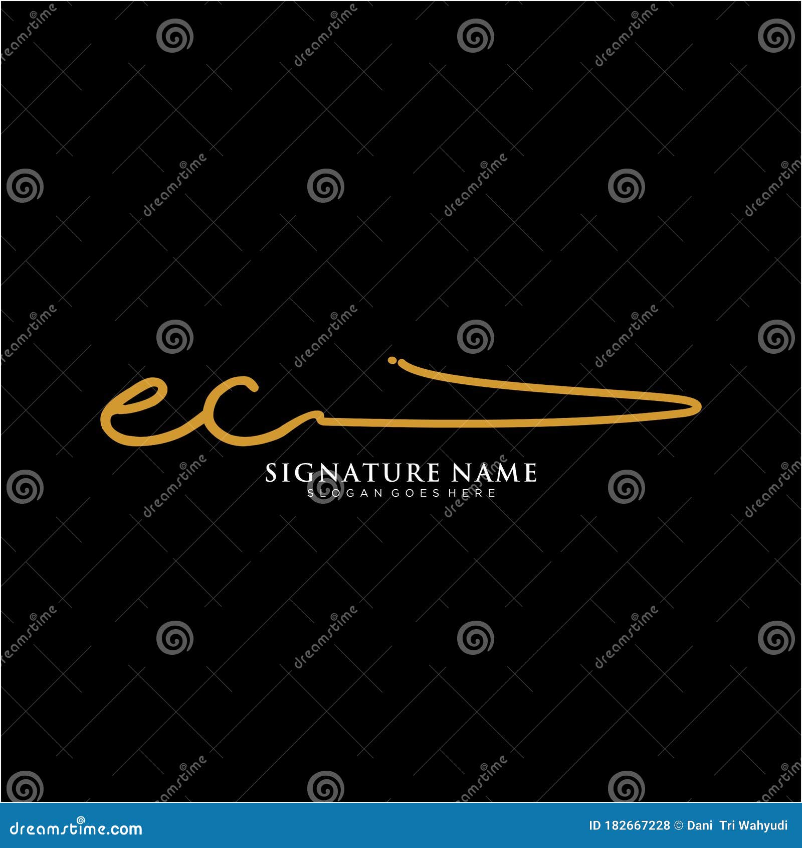 Letter EC Signature Logo Template Vector Stock Vector - Illustration of ...