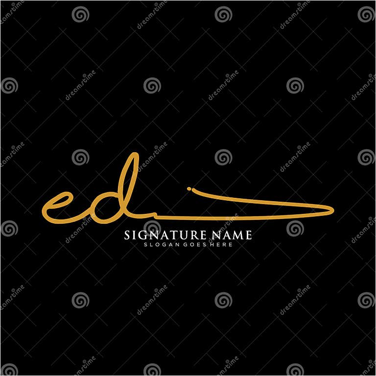 Letter ED Signature Logo Template Vector Stock Vector - Illustration of ...