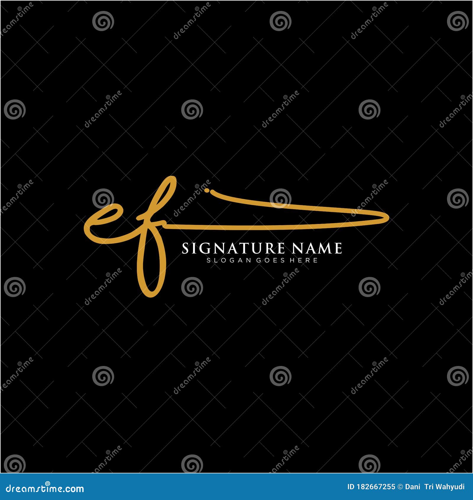 Letter EF Signature Logo Template Vector Stock Vector - Illustration of ...