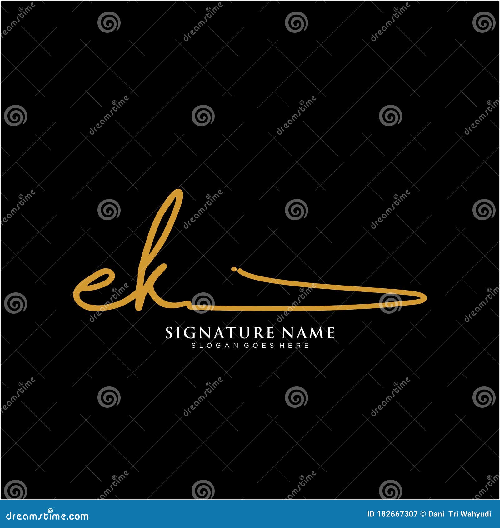 Letter EK Signature Logo Template Vector Stock Vector - Illustration of ...