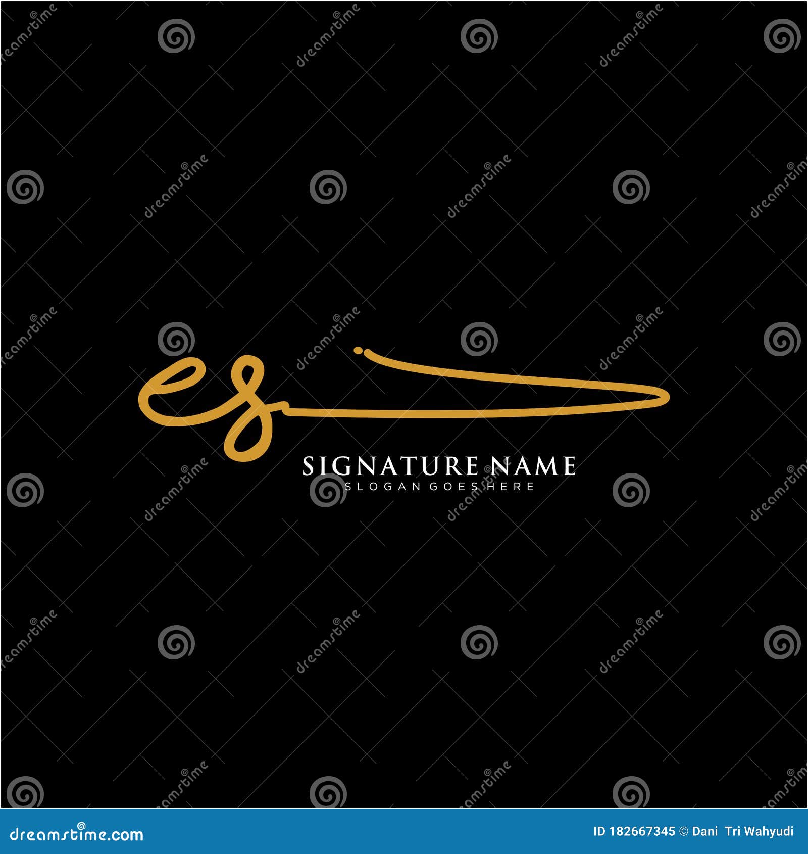 Letter ES Signature Logo Template Vector Stock Vector - Illustration of ...