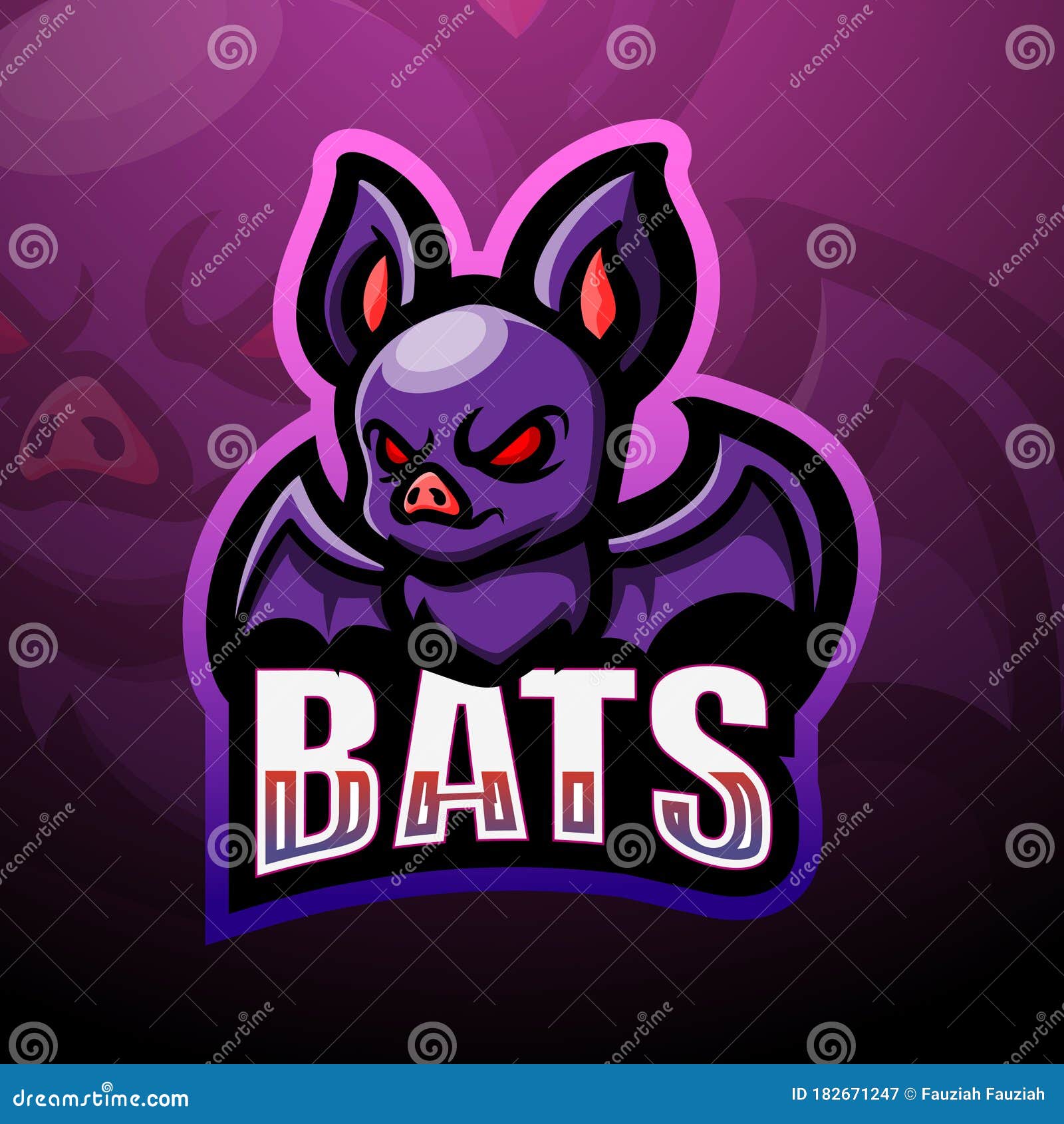 Bat Mascot Esport Logo Design Stock Vector - Illustration of logo, icon ...