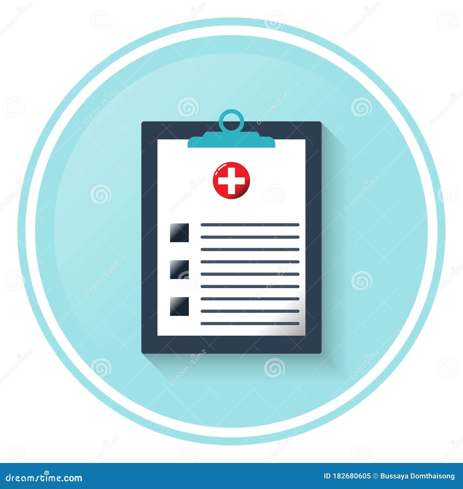 Medical Chart Vector Icon in Flat Style. Concept of Treatment and ...