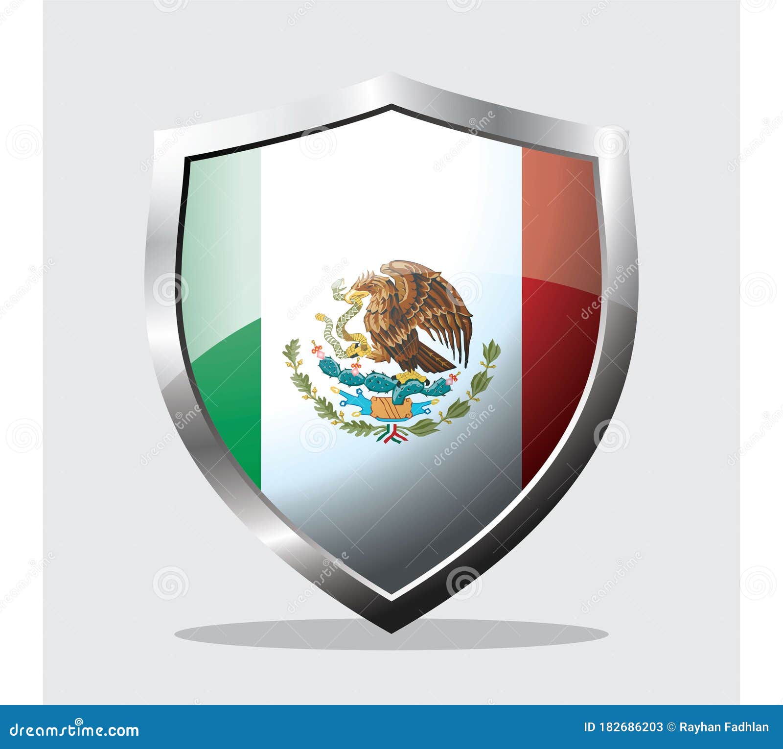 Shield Icon Vector Illustration of Mexican State Flag Stock Vector ...