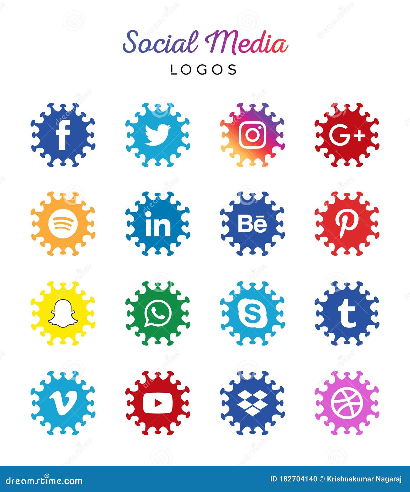 Color Social media logos editorial image. Illustration of dropbox ...