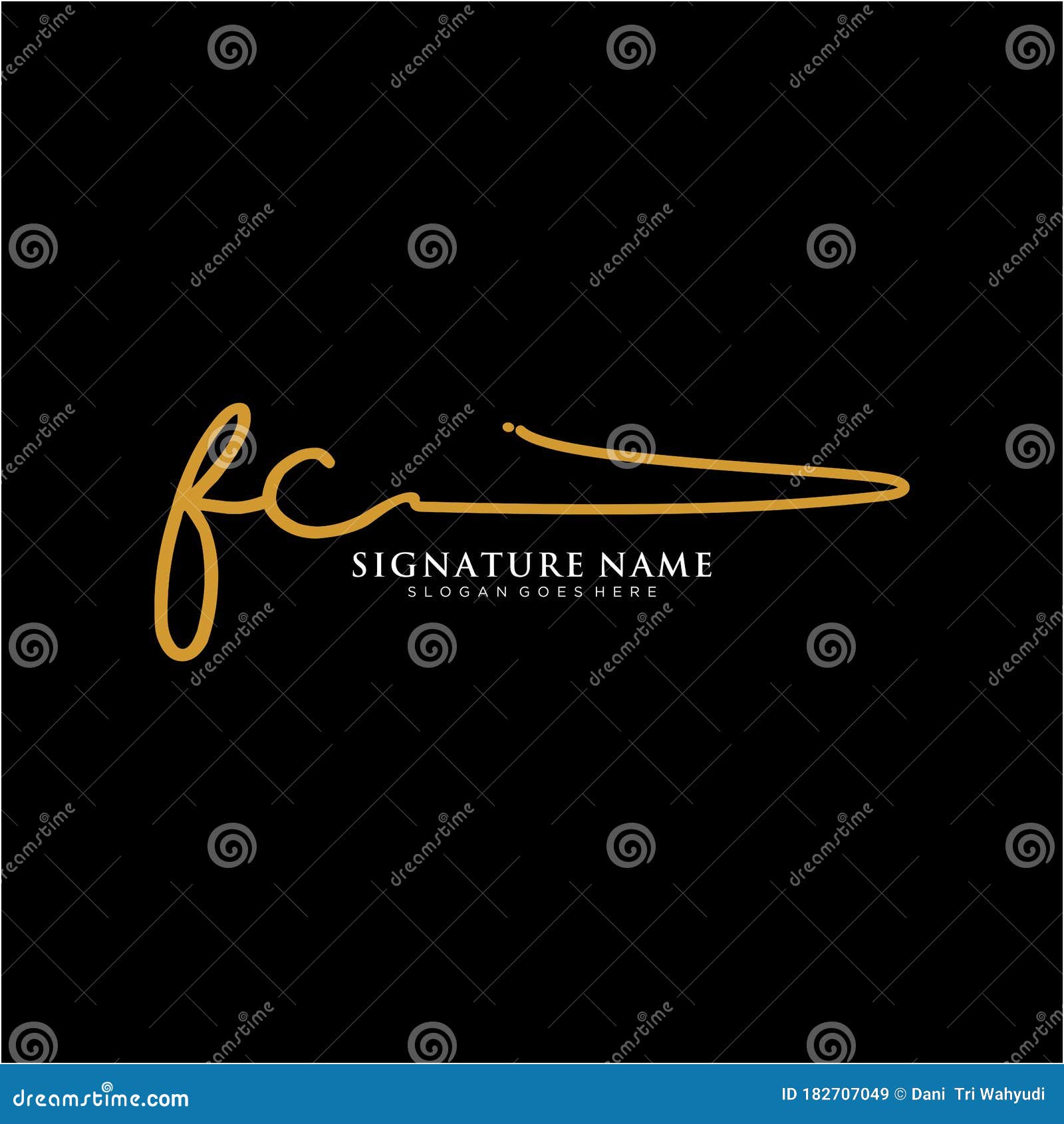 Letter FC Signature Logo Template Vector Stock Vector - Illustration of ...