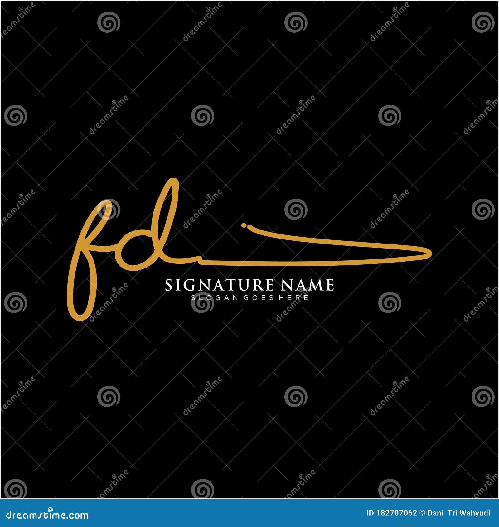 Letter FD Signature Logo Template Vector Stock Vector - Illustration of ...