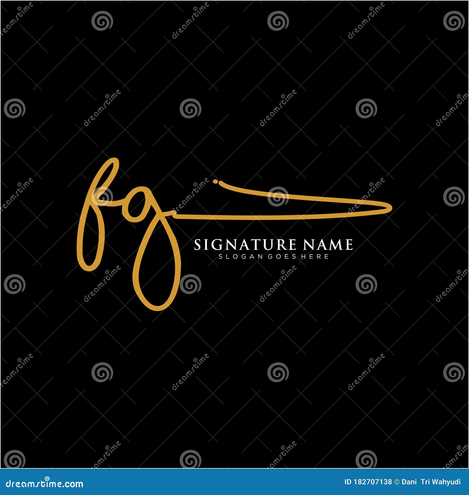 Letter FG Signature Logo Template Vector Stock Vector - Illustration of ...
