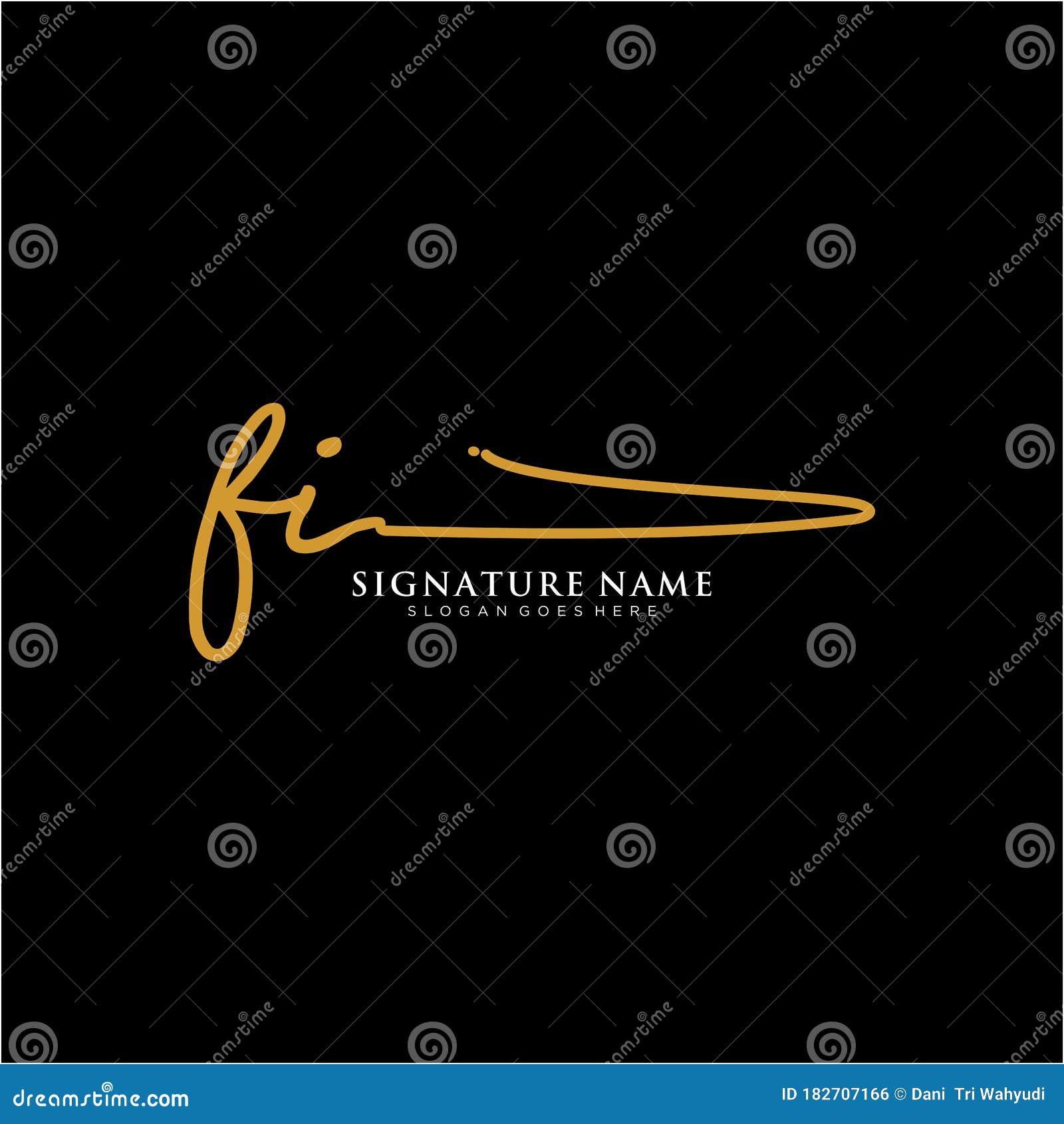 Letter FI Signature Logo Template Vector Stock Vector - Illustration of ...