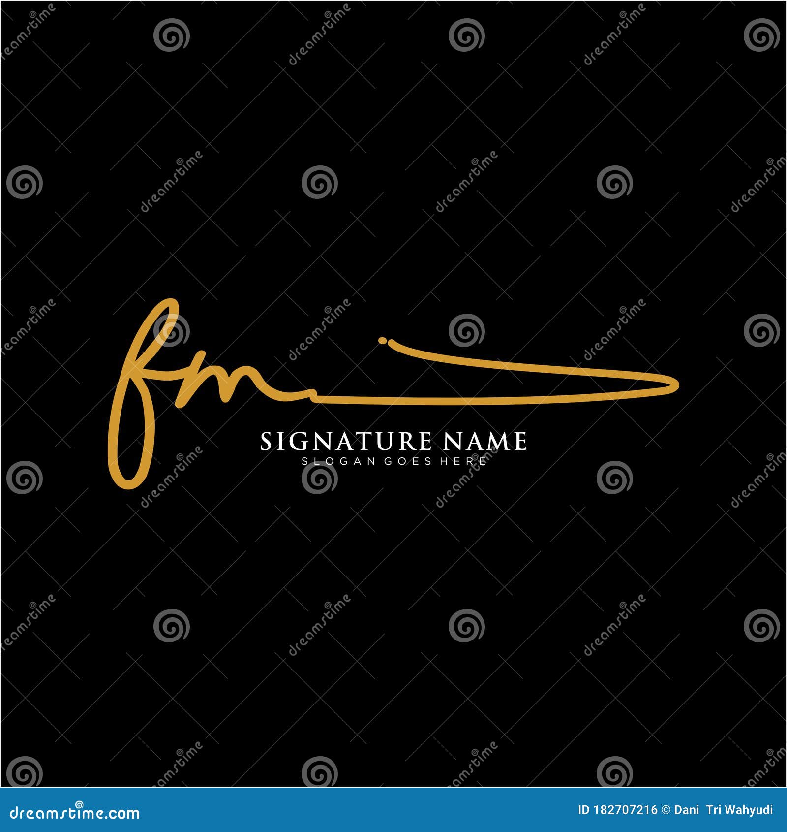 Letter FM Signature Logo Template Vector Stock Vector - Illustration of ...