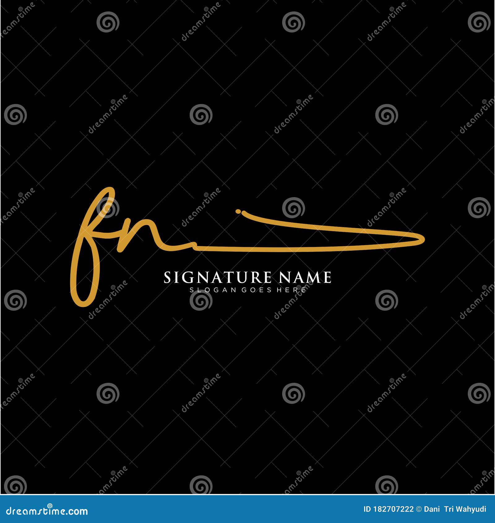 Letter FN Signature Logo Template Vector Stock Vector - Illustration of ...