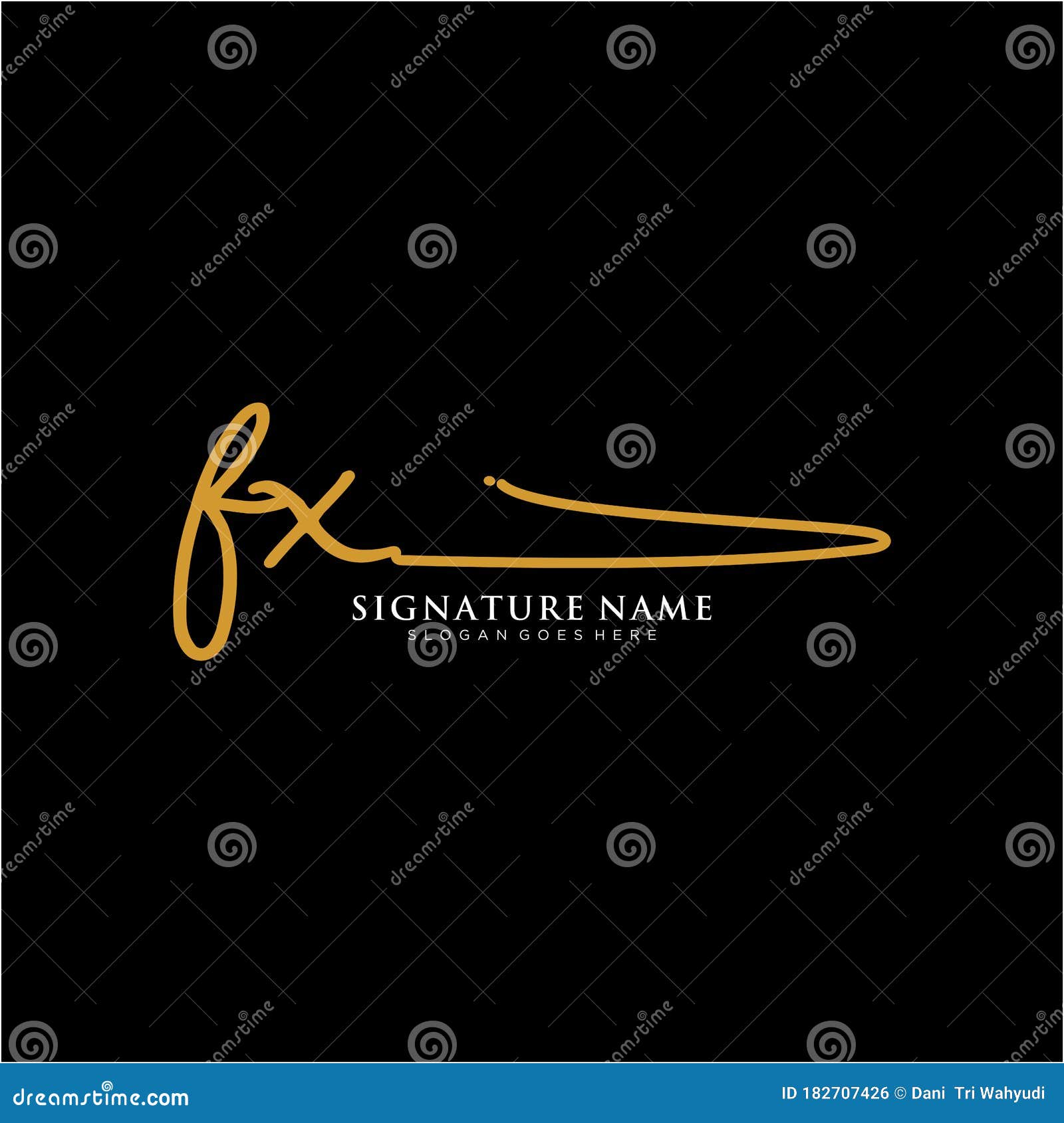 Letter FX Signature Logo Template Vector Stock Vector - Illustration of ...