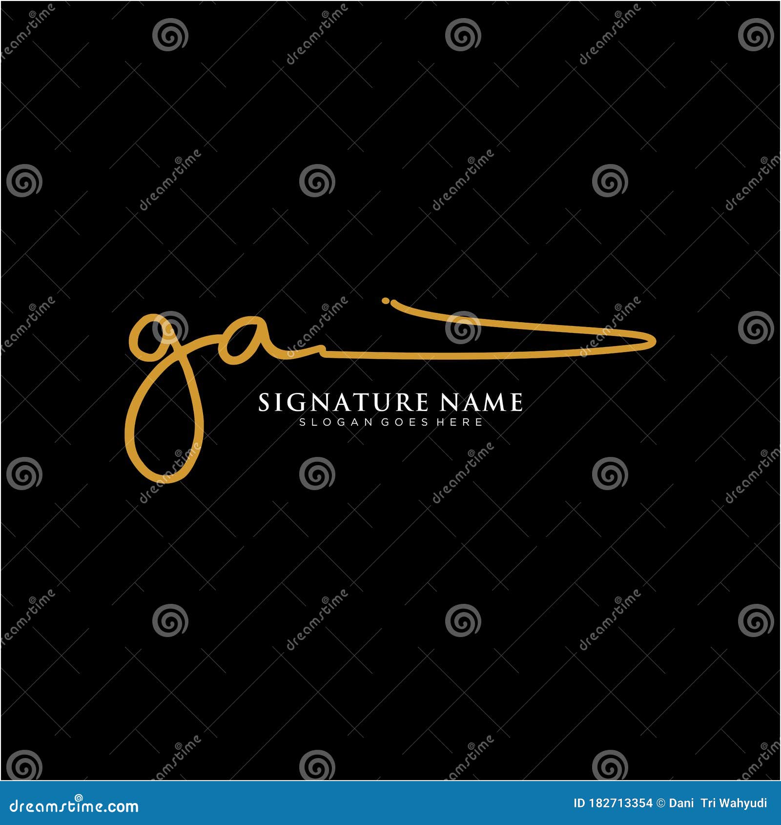 Letter GA Signature Logo Template Vector Stock Vector - Illustration of ...