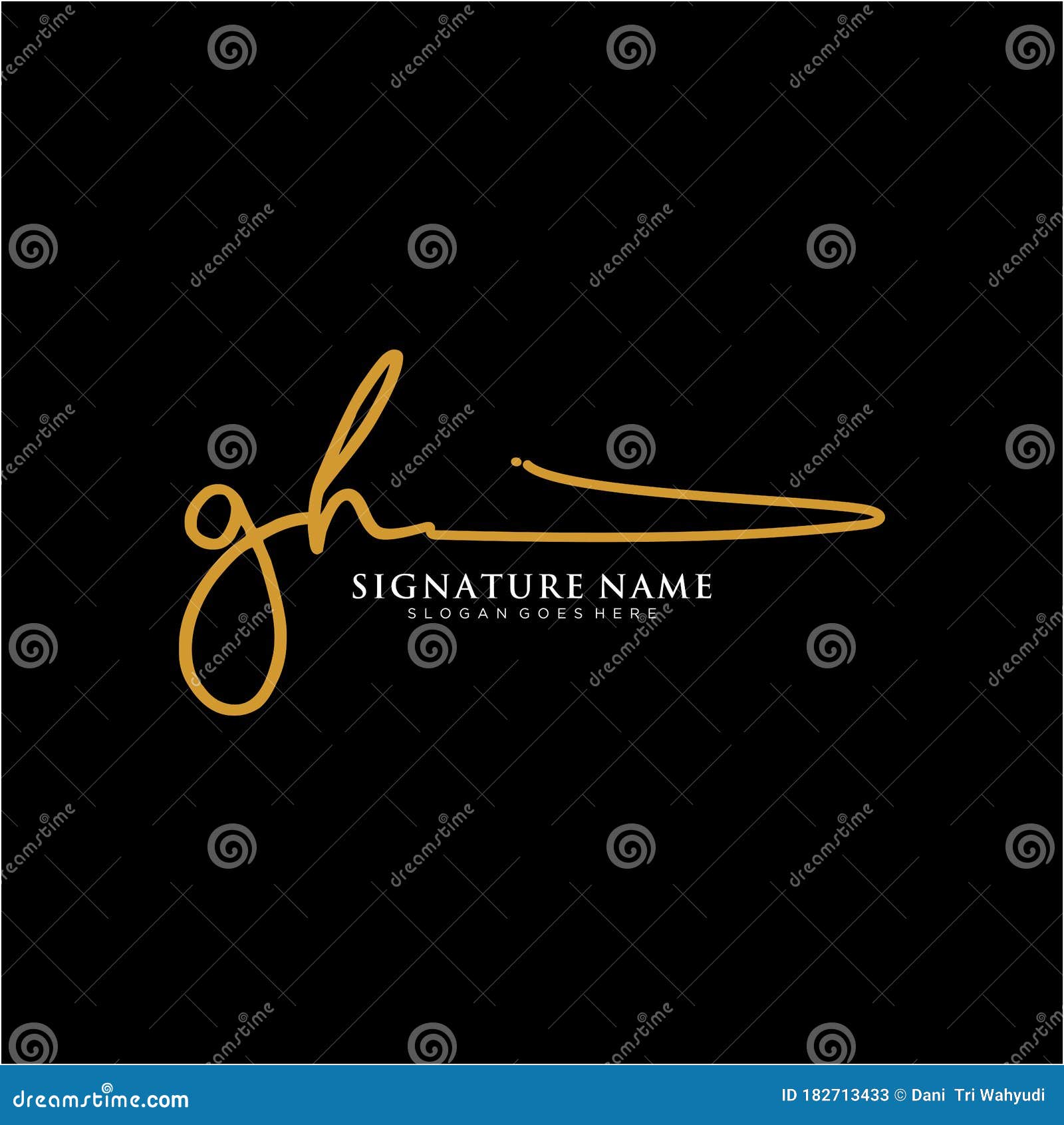 Letter GH Signature Logo Template Vector Stock Vector - Illustration of ...