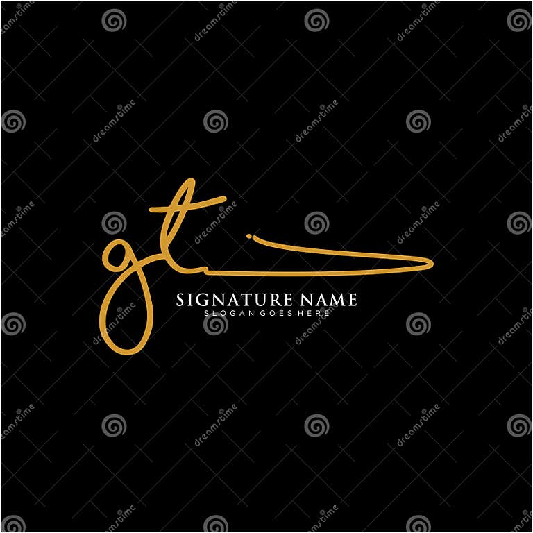 Letter GT Signature Logo Template Vector Stock Vector - Illustration of ...