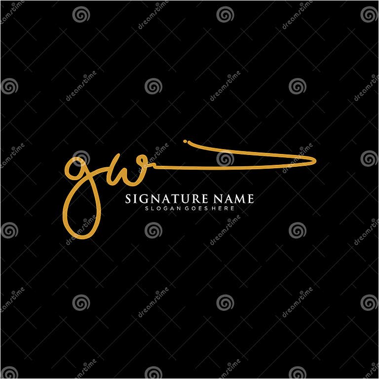 Letter GW Signature Logo Template Vector Stock Vector - Illustration of ...