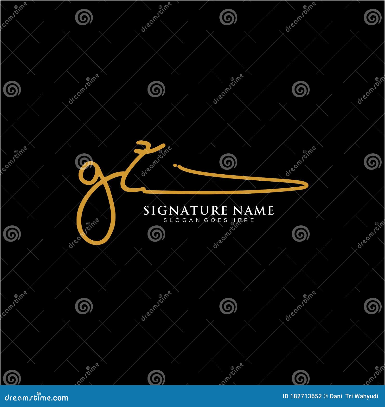 Letter GZ Signature Logo Template Vector Stock Vector - Illustration of ...
