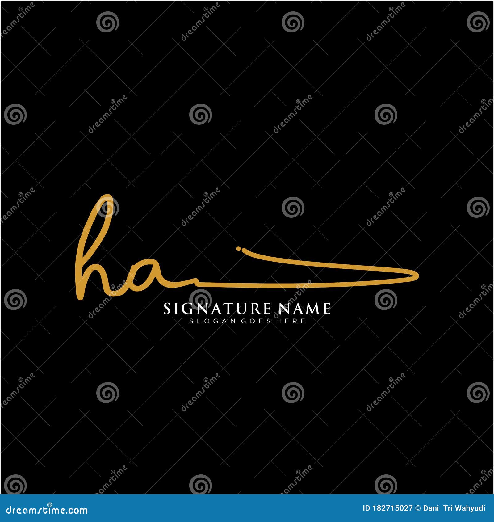 Letter HA Signature Logo Template Vector Stock Vector - Illustration of ...