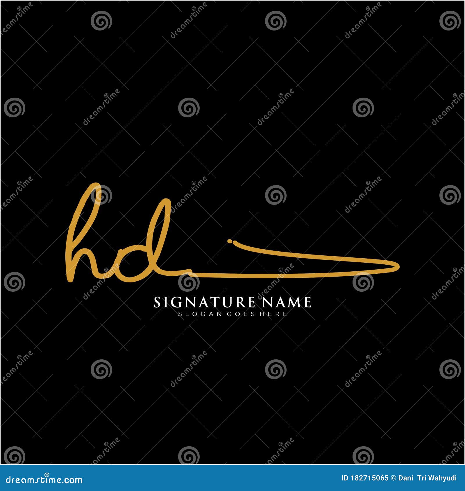 Letter HD Signature Logo Template Vector Stock Vector - Illustration of ...