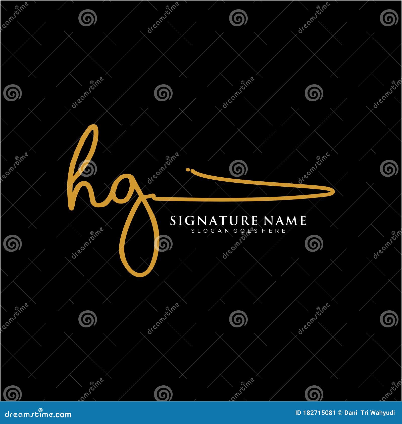 Letter HG Signature Logo Template Vector Stock Vector - Illustration of ...