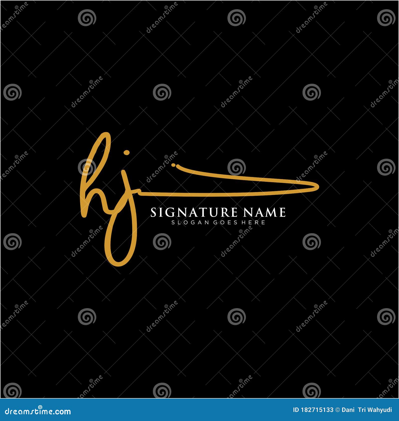 Letter HJ Signature Logo Template Vector Stock Vector - Illustration of ...