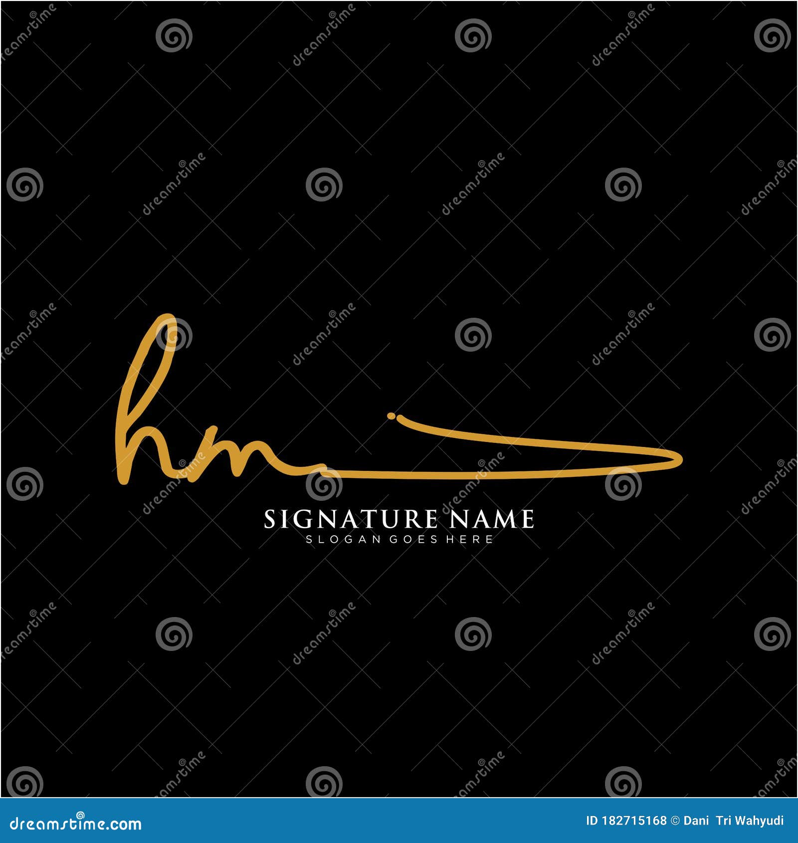 Letter HM Signature Logo Template Vector Stock Vector - Illustration of ...
