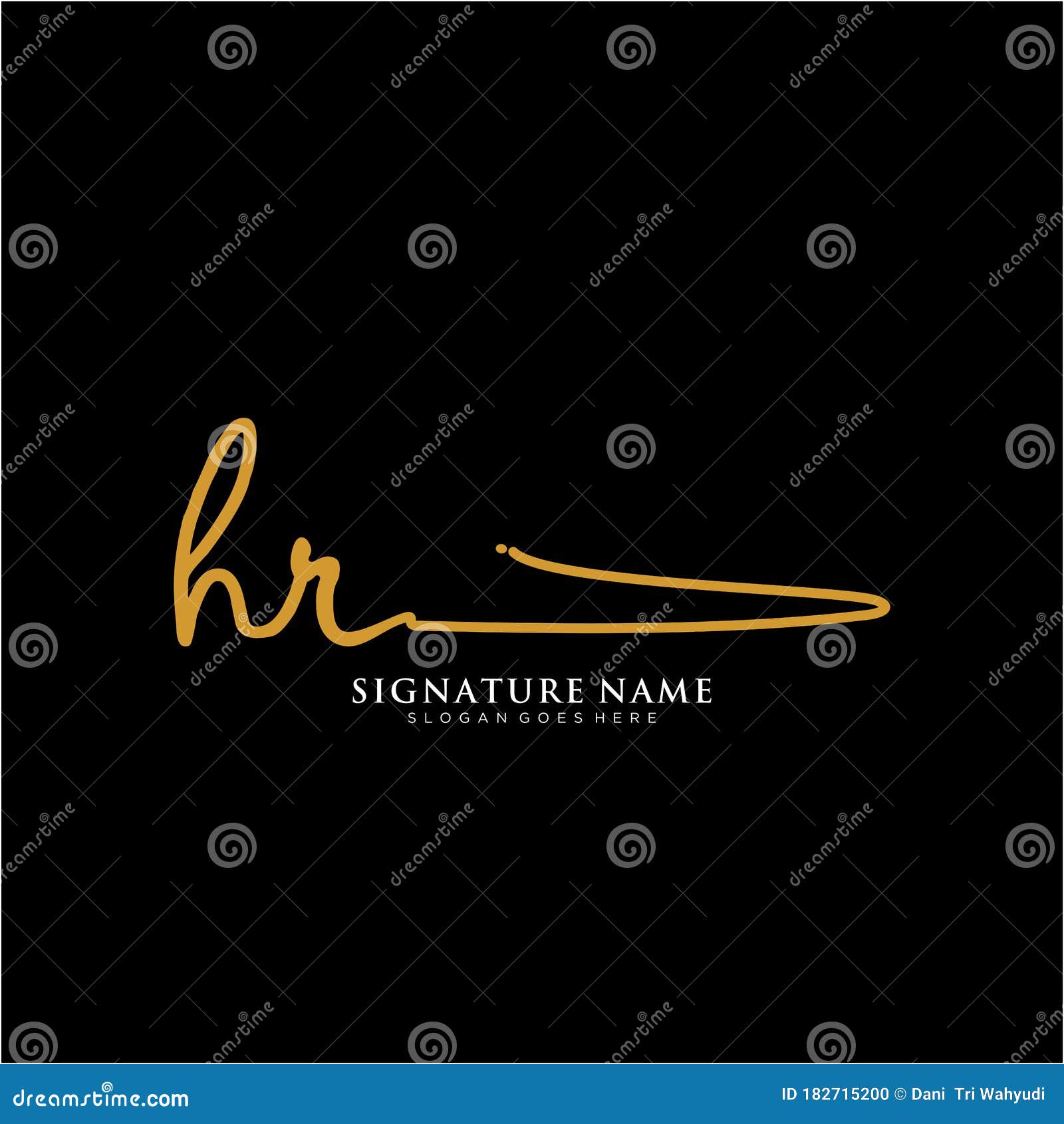 Letter HR Signature Logo Template Vector Stock Vector - Illustration of ...