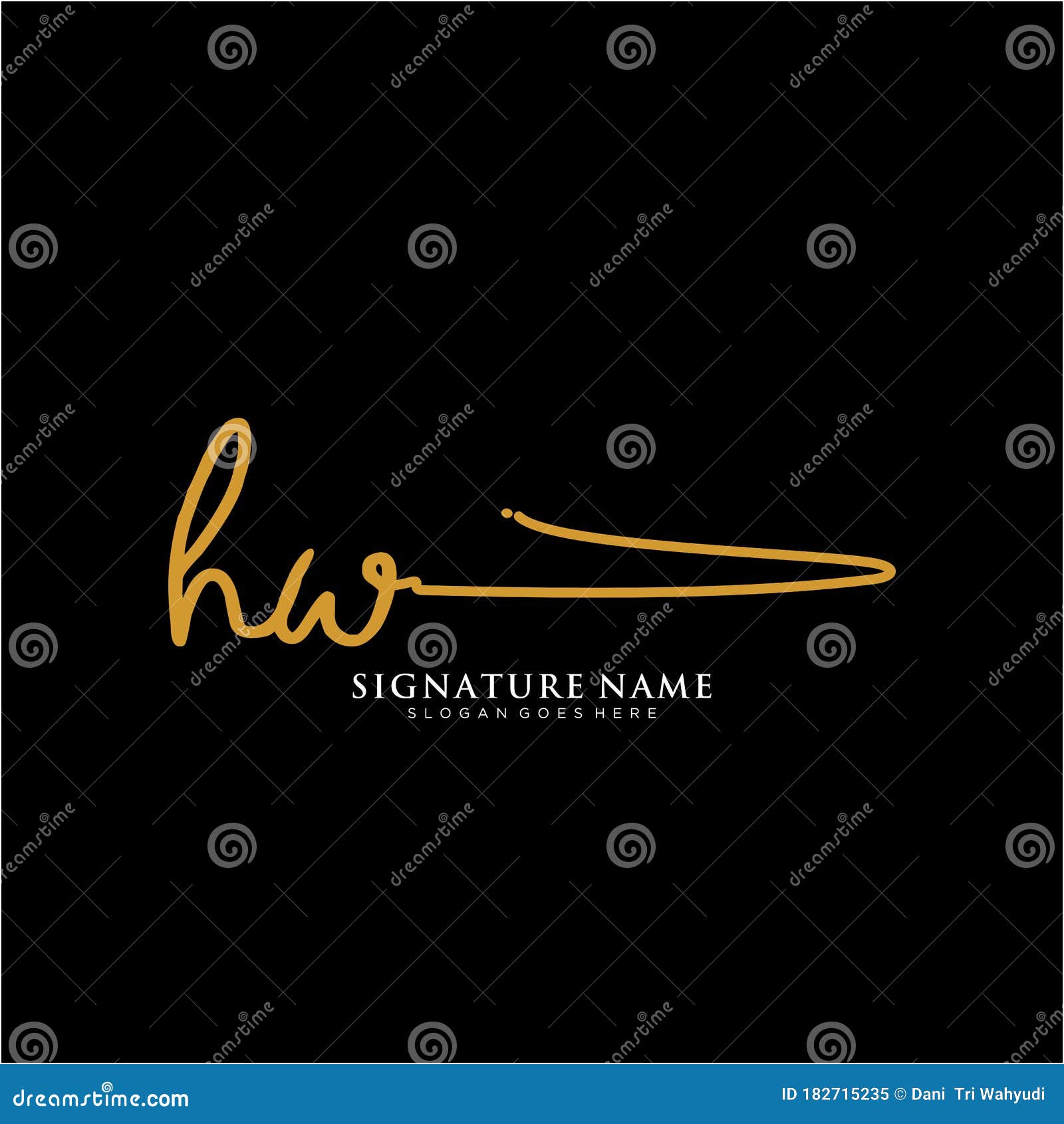 Letter HW Signature Logo Template Vector Stock Vector - Illustration of ...