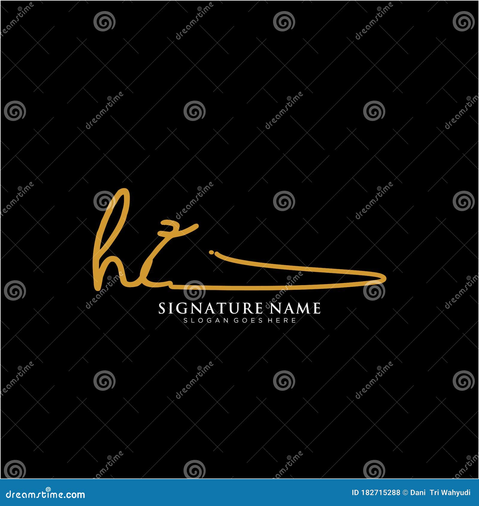 Letter HZ Signature Logo Template Vector Stock Vector - Illustration of ...