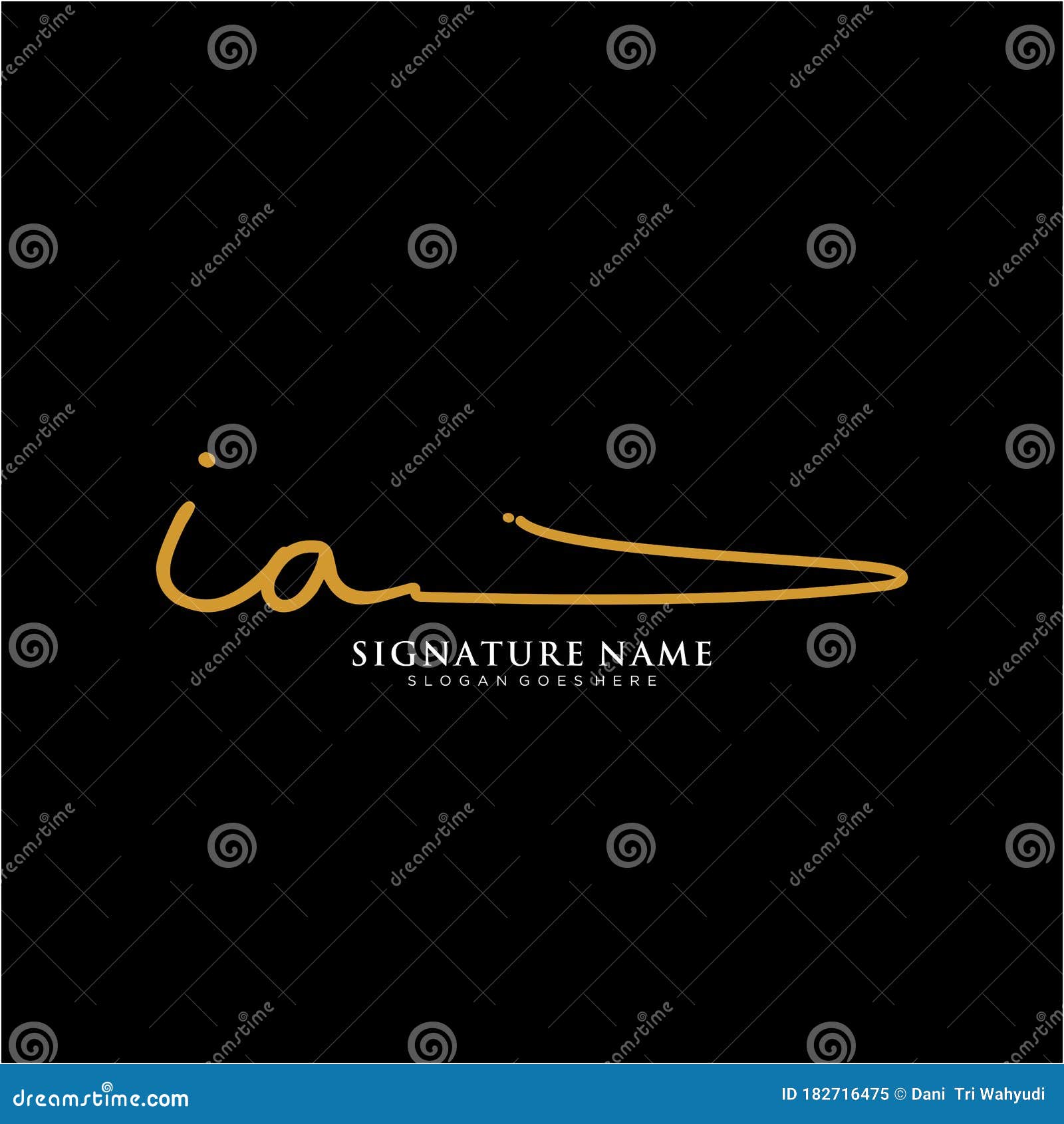 Letter IA Signature Logo Template Vector Stock Vector - Illustration of ...