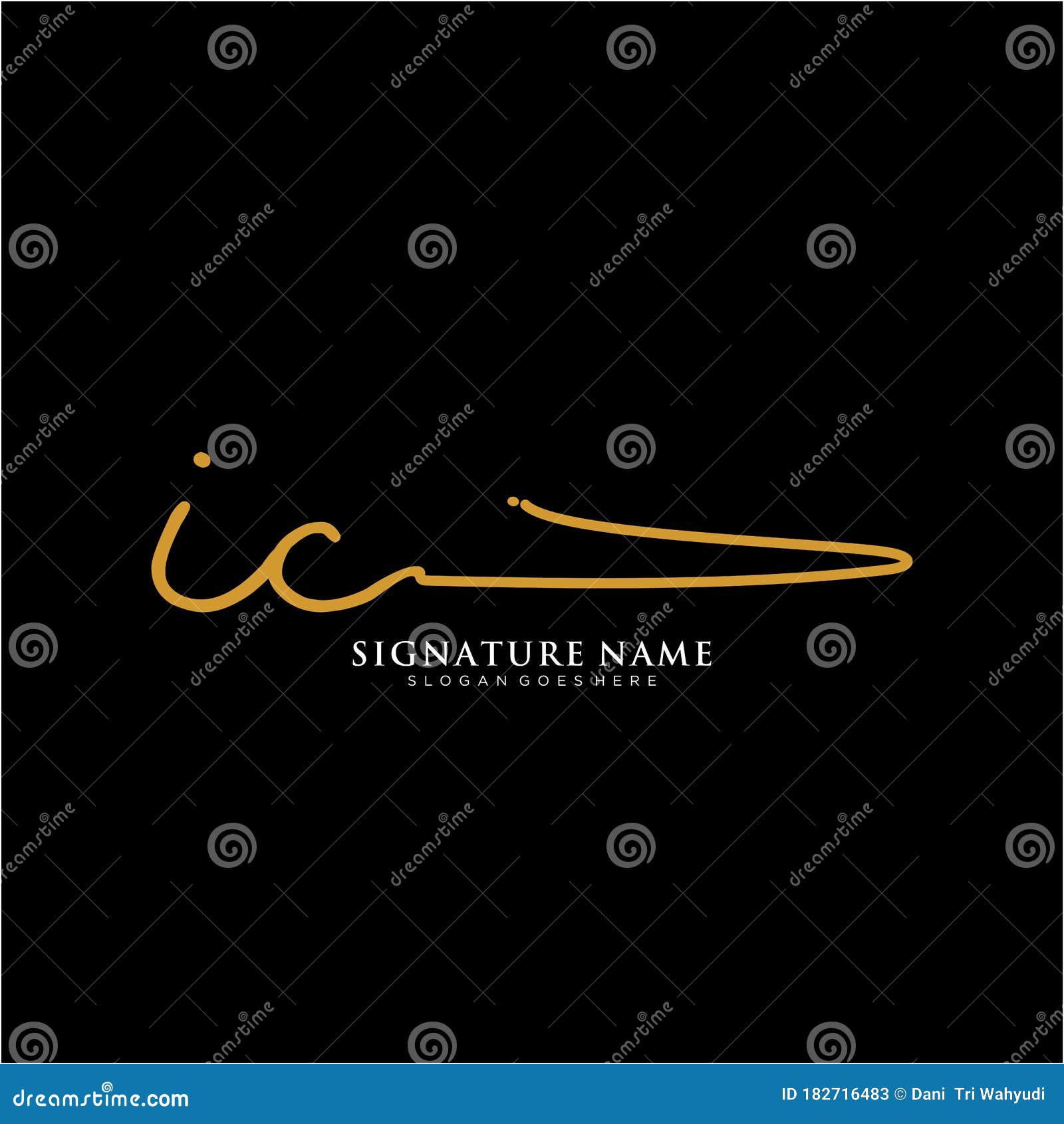 Letter IC Signature Logo Template Vector Stock Vector - Illustration of ...