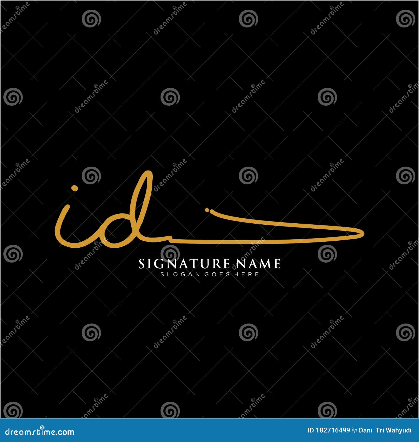 Letter ID Signature Logo Template Vector Stock Vector - Illustration of ...