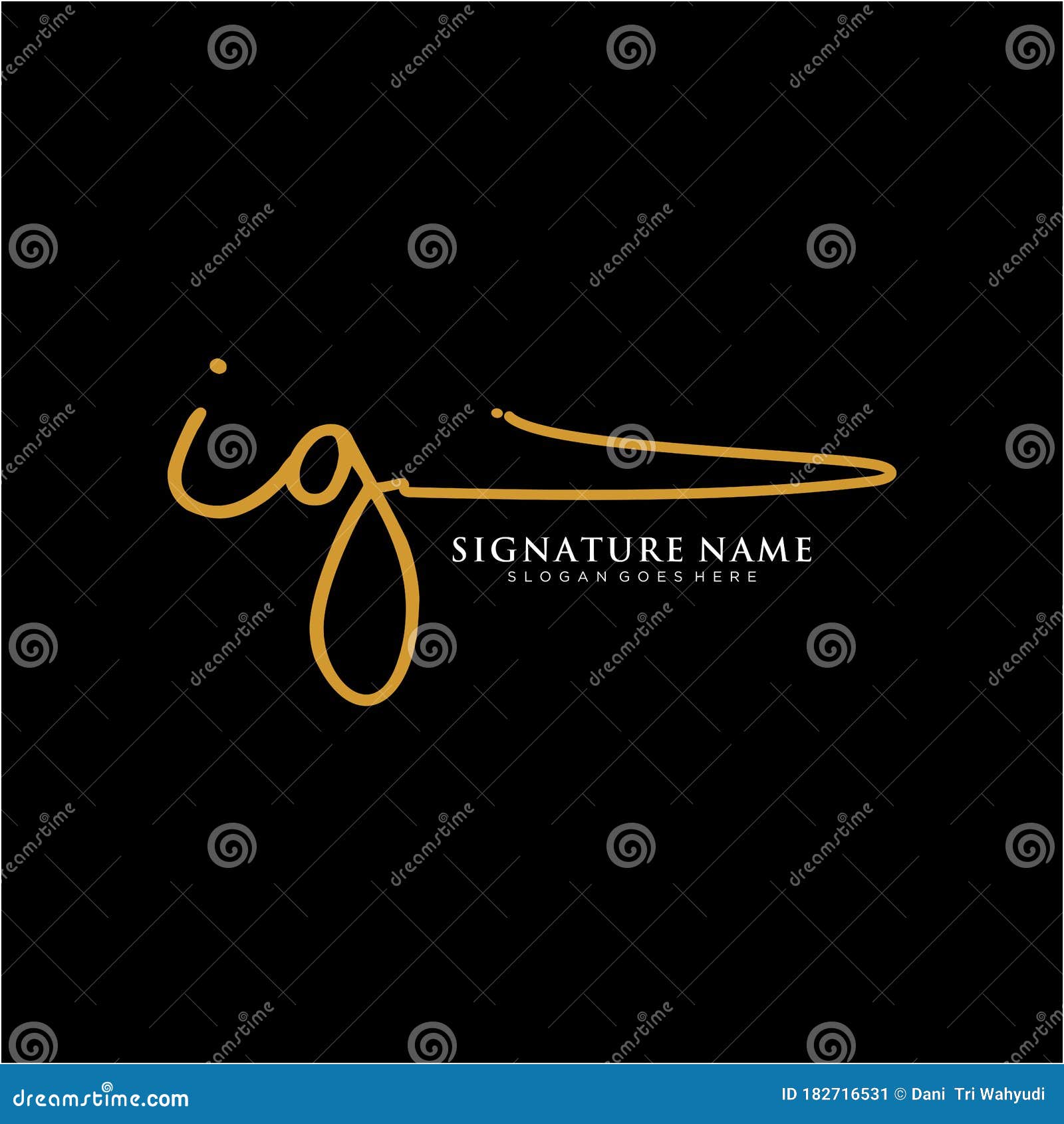 Letter IG Signature Logo Template Vector Stock Vector - Illustration of ...