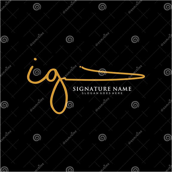 Letter IG Signature Logo Template Vector Stock Vector - Illustration of ...