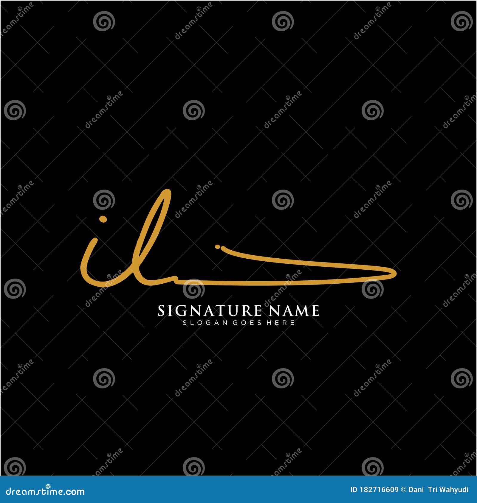 Letter IL Signature Logo Template Vector Stock Vector - Illustration of ...