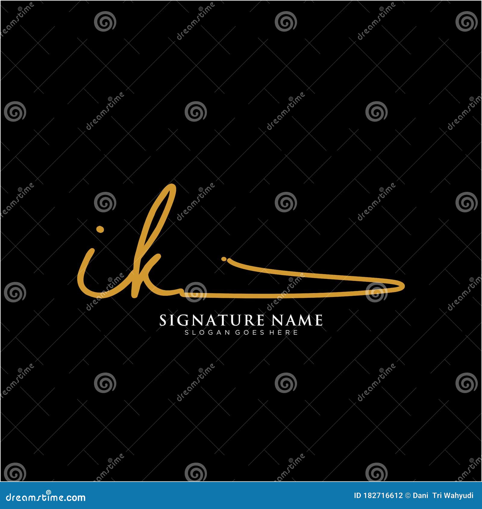 Letter IK Signature Logo Template Vector Stock Vector - Illustration of ...