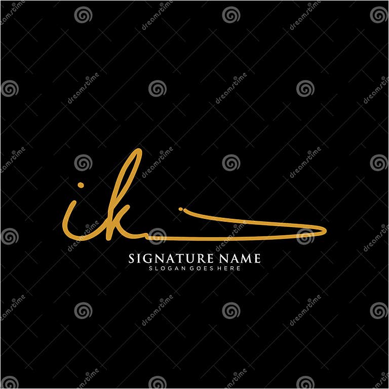 Letter IK Signature Logo Template Vector Stock Vector - Illustration of ...