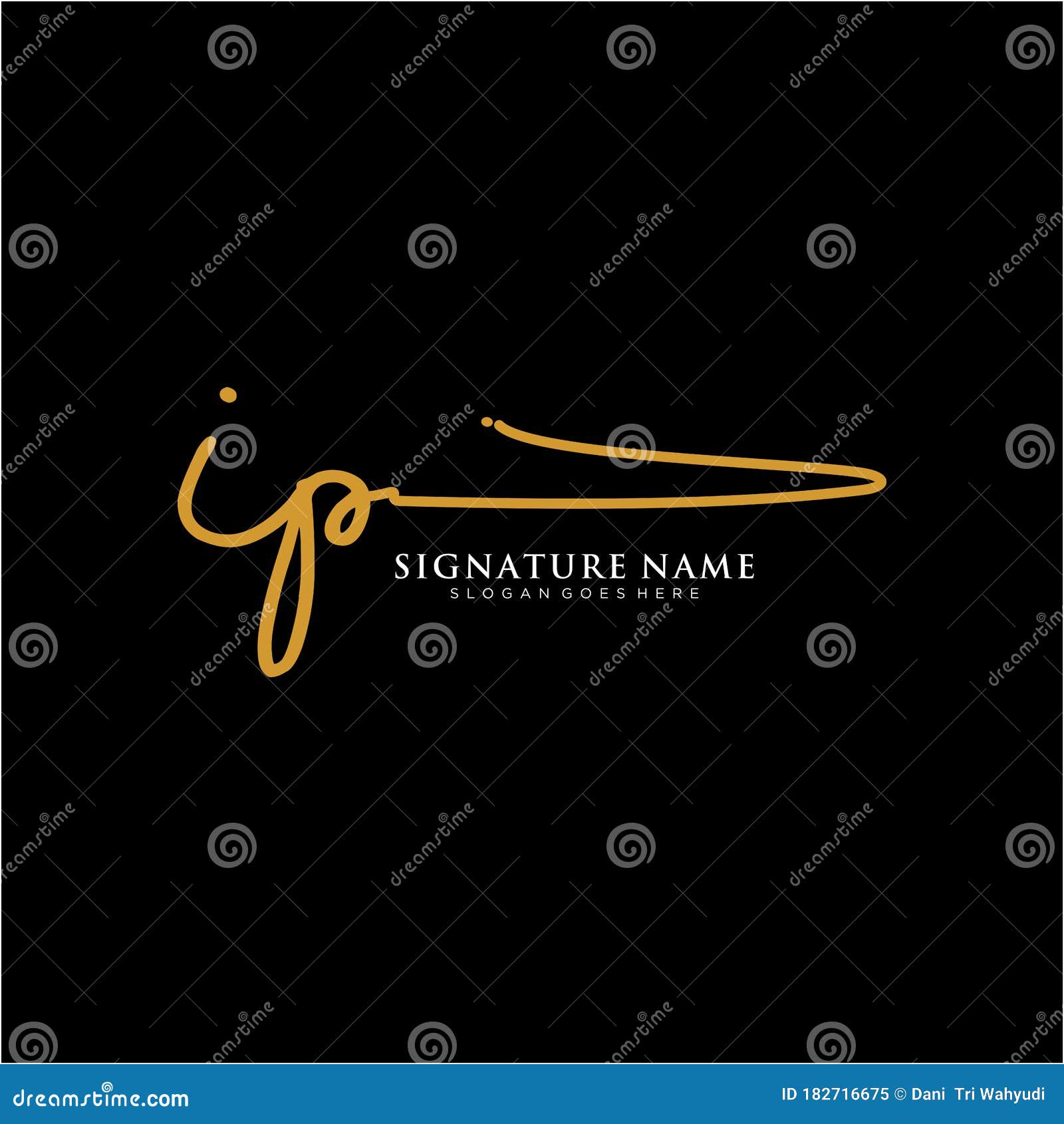 Letter IP Signature Logo Template Vector Stock Vector - Illustration of ...