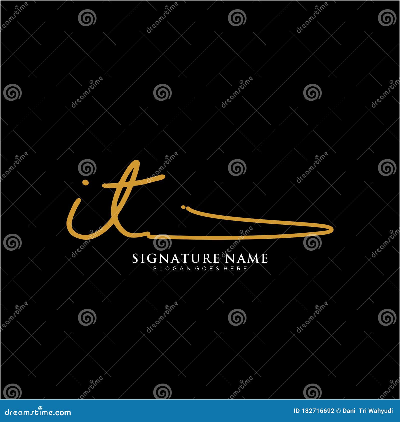 Letter it Signature Logo Template Vector Stock Vector - Illustration of ...