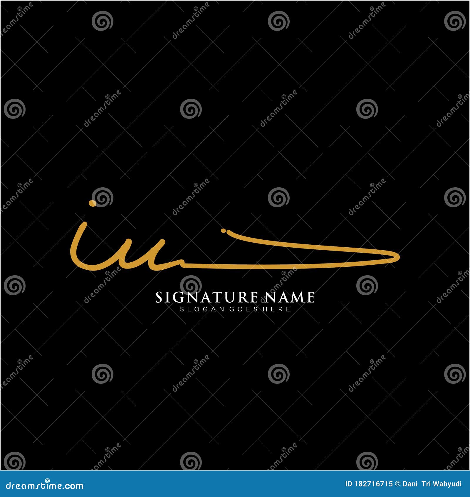 Letter IU Signature Logo Template Vector Stock Vector - Illustration of ...