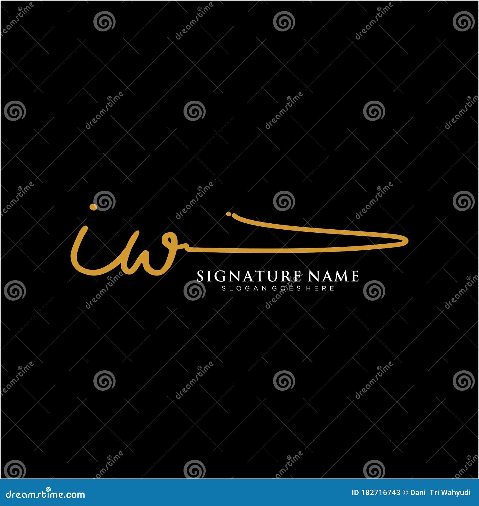 Letter IW Signature Logo Template Vector Stock Vector - Illustration of ...