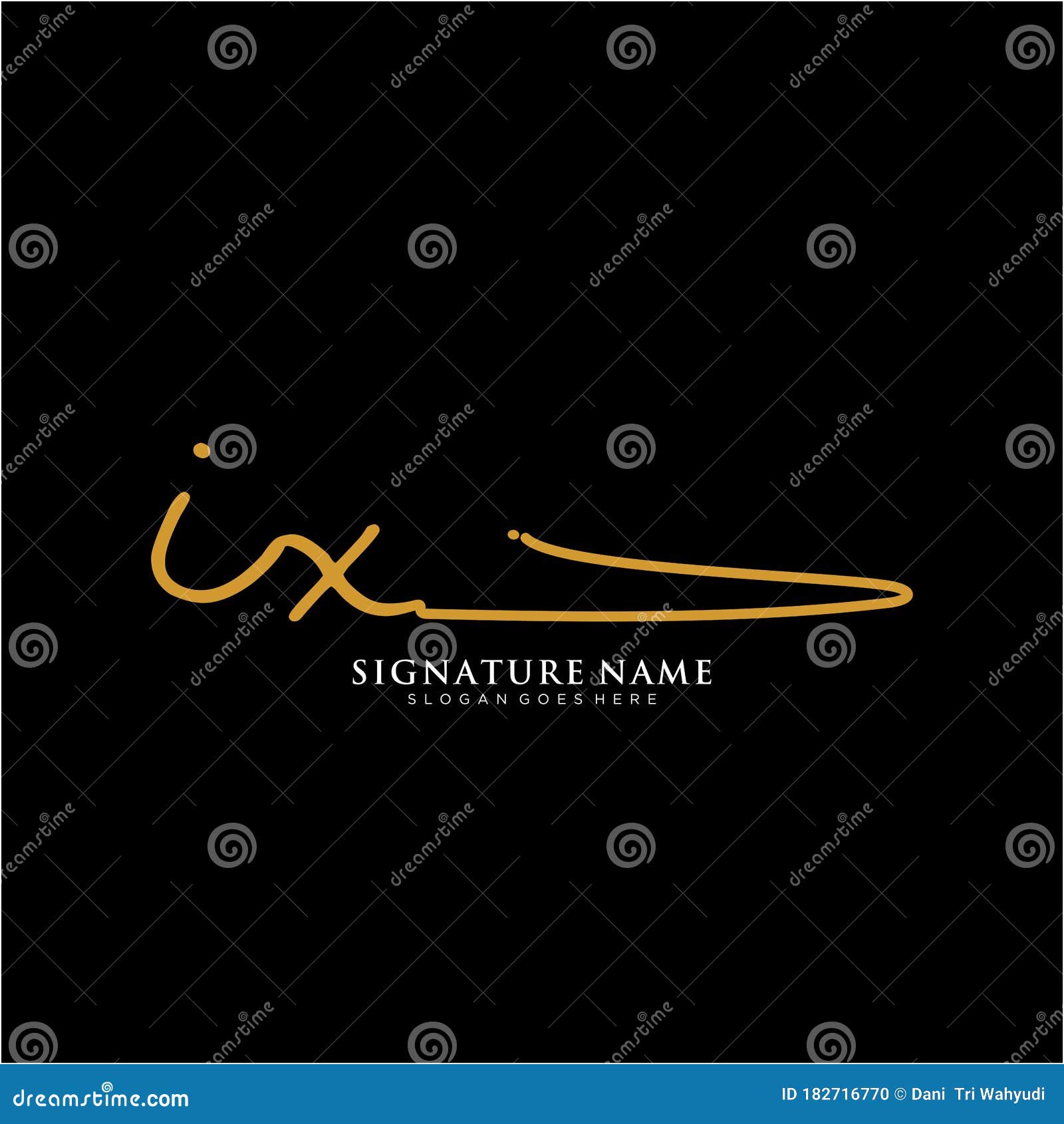 Letter IX Signature Logo Template Vector Stock Vector - Illustration of ...