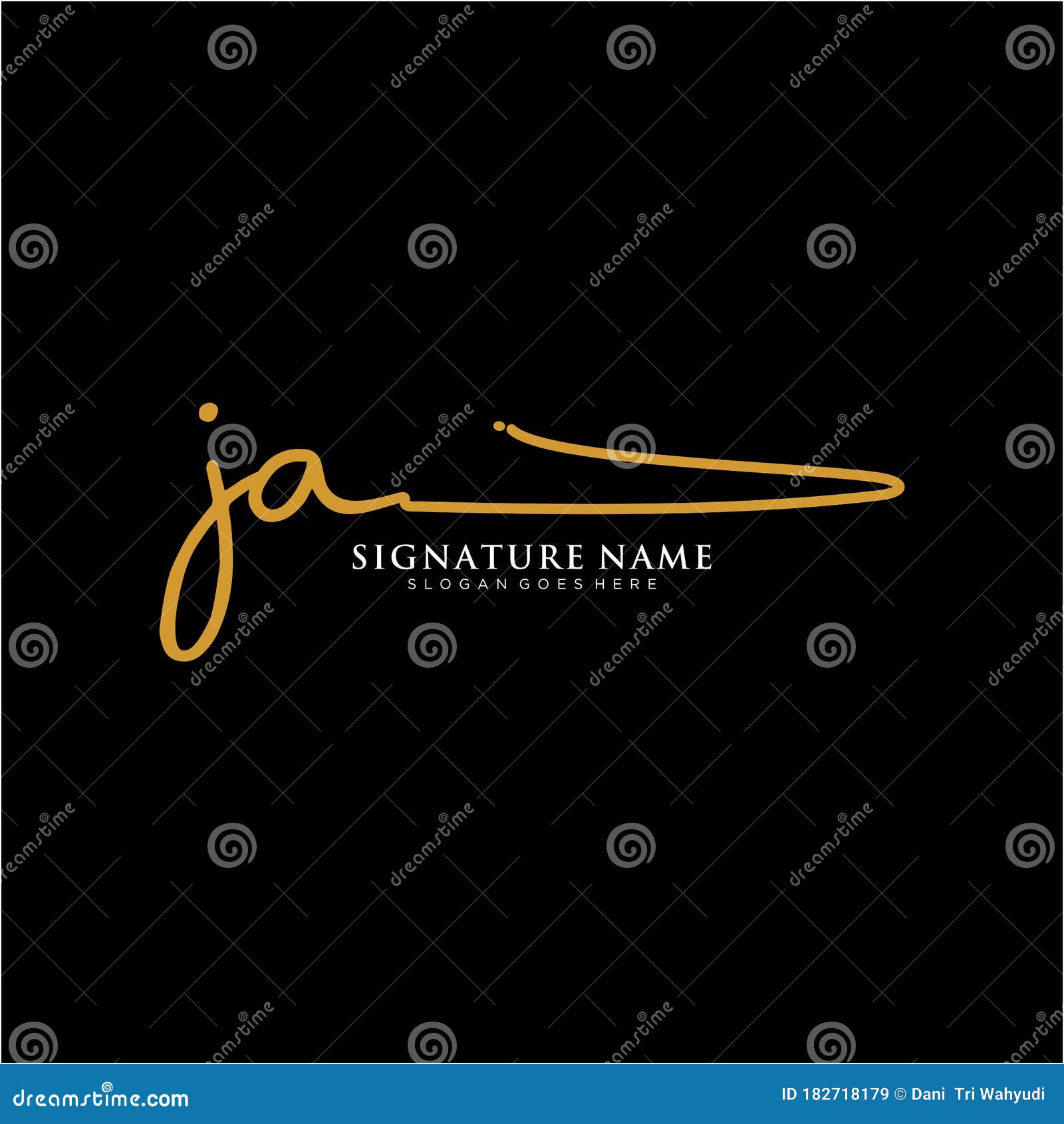 Letter JA Signature Logo Template Vector Stock Vector - Illustration of ...