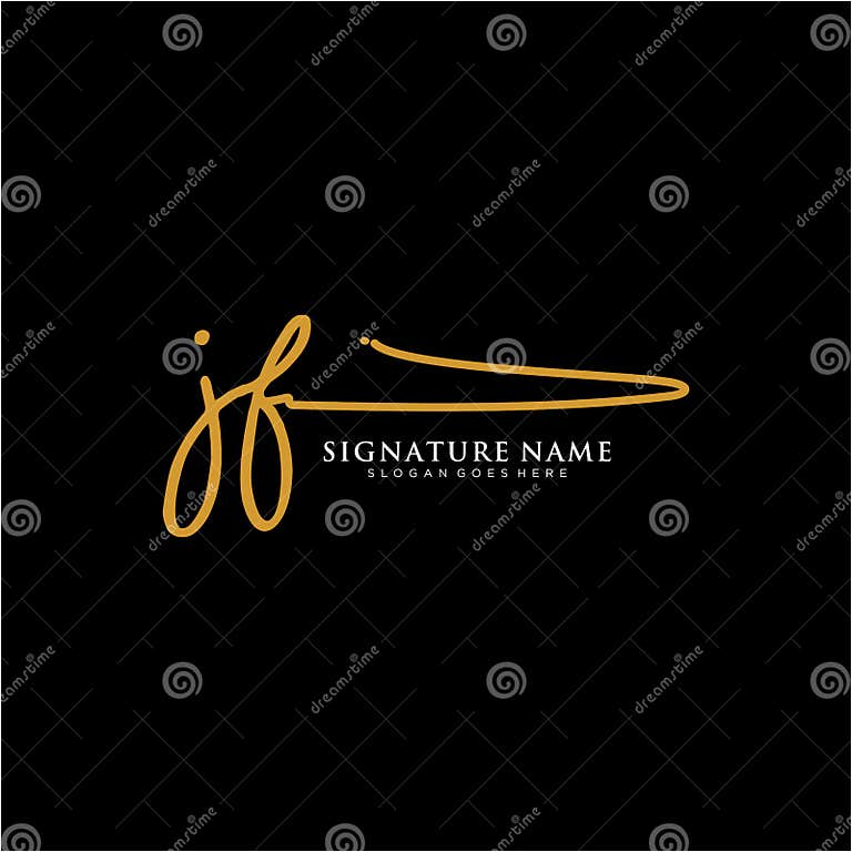 Letter JF Signature Logo Template Vector Stock Vector - Illustration of ...