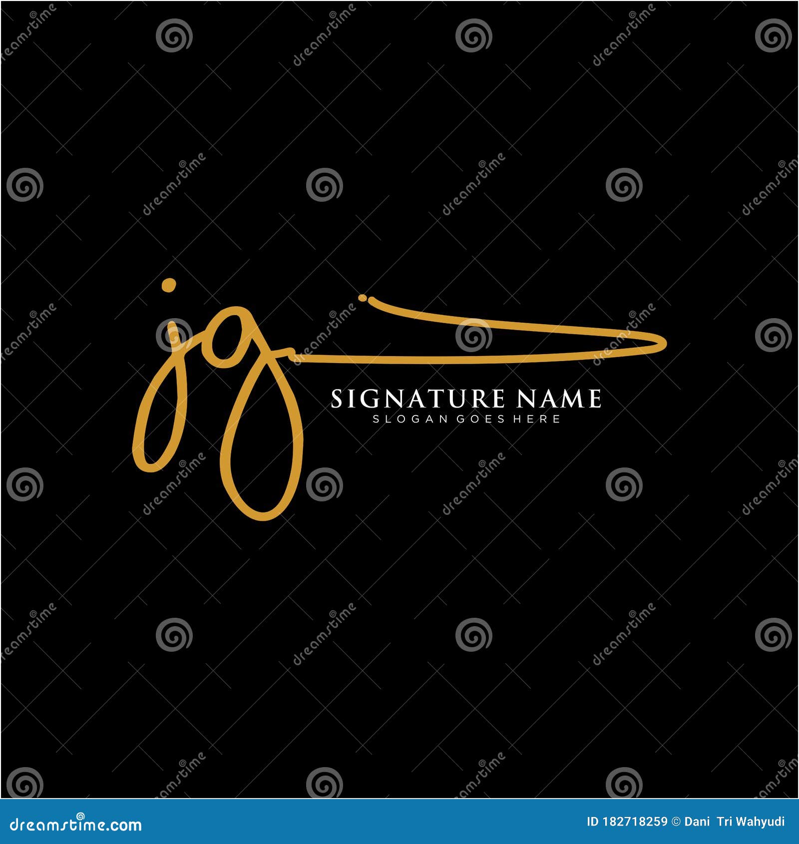 Letter JG Signature Logo Template Vector Stock Vector - Illustration of ...