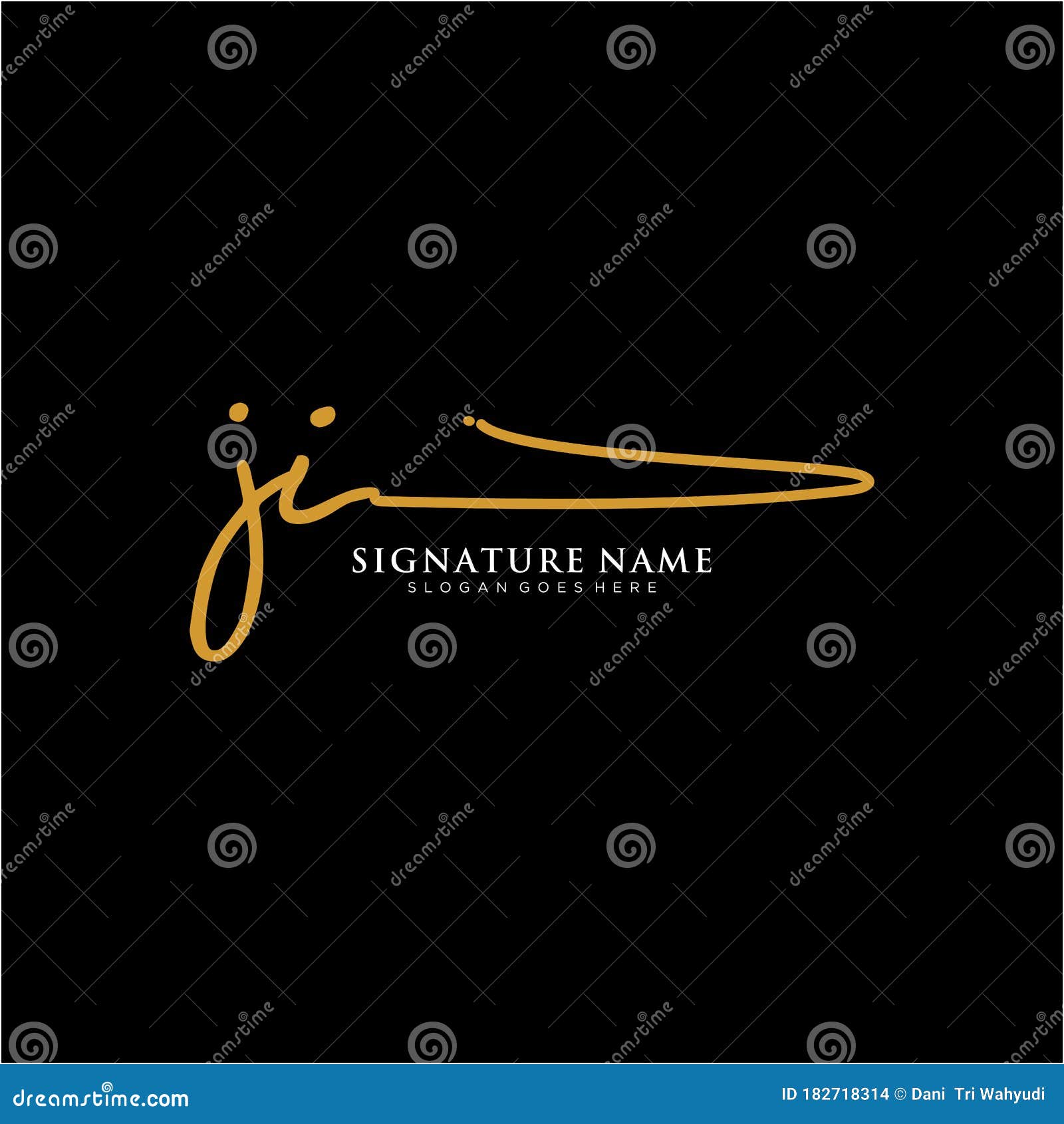 Letter JI Signature Logo Template Vector Stock Vector - Illustration of ...